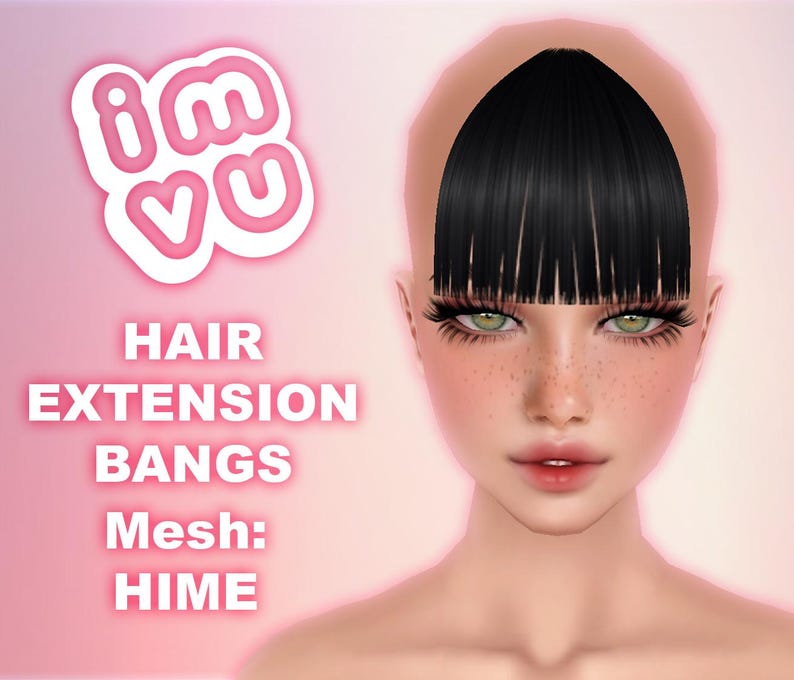 IMVU Extensions Bangs Add-on Hair Mesh .xmf File - for Any Imvu Hair ...