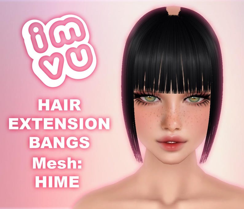 IMVU Extensions Bangs Add-on Hair Mesh .xmf File - for Any Imvu Hair ...