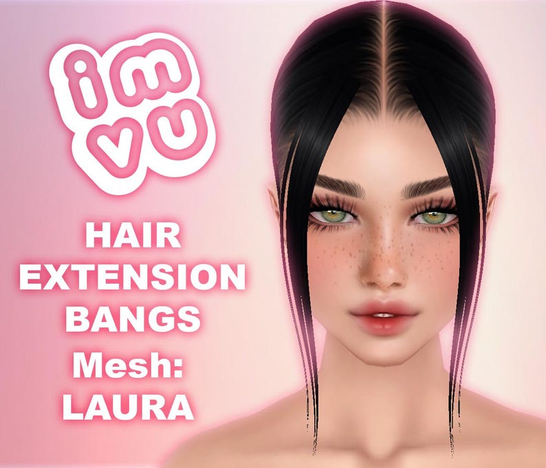 IMVU Extensions Bangs Add-on Hair Mesh .xmf File - for Any Imvu Hair ...