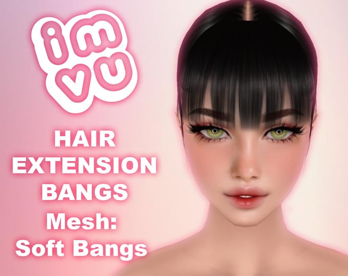 IMVU Hair Add-on Mesh .XMF Double Hair Strands File + Free Texture and ...