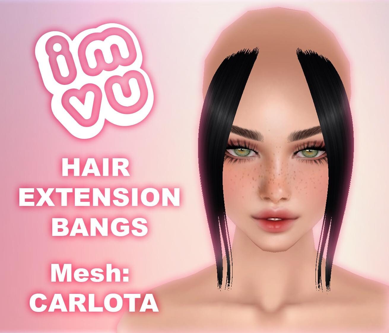 IMVU Extensions Bangs Add-on Hair Mesh .xmf File - for Any Imvu Hair ...