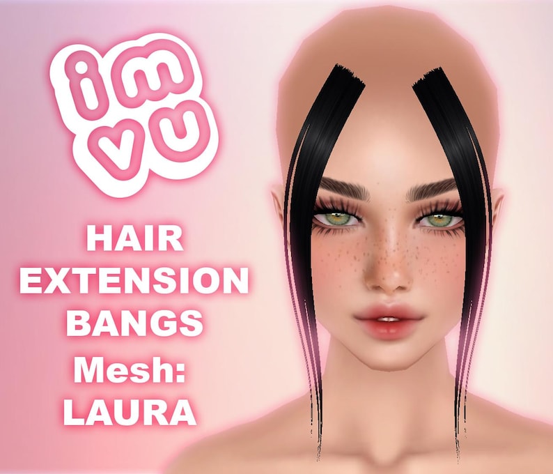 IMVU Extensions Bangs Add-on Hair Mesh .xmf File - for Any Imvu Hair ...
