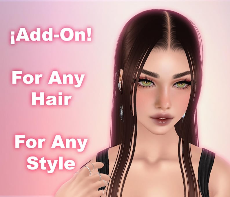 IMVU Extensions Bangs Add-on Hair Mesh .xmf File - for Any Imvu Hair ...