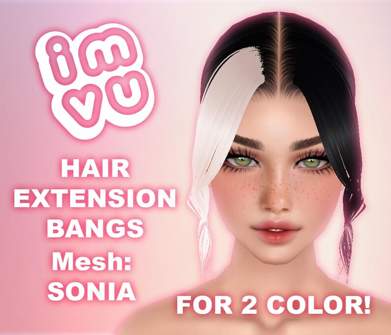 IMVU Extensions Bangs Add-on Hair Mesh .xmf File - for Any Imvu Hair ...
