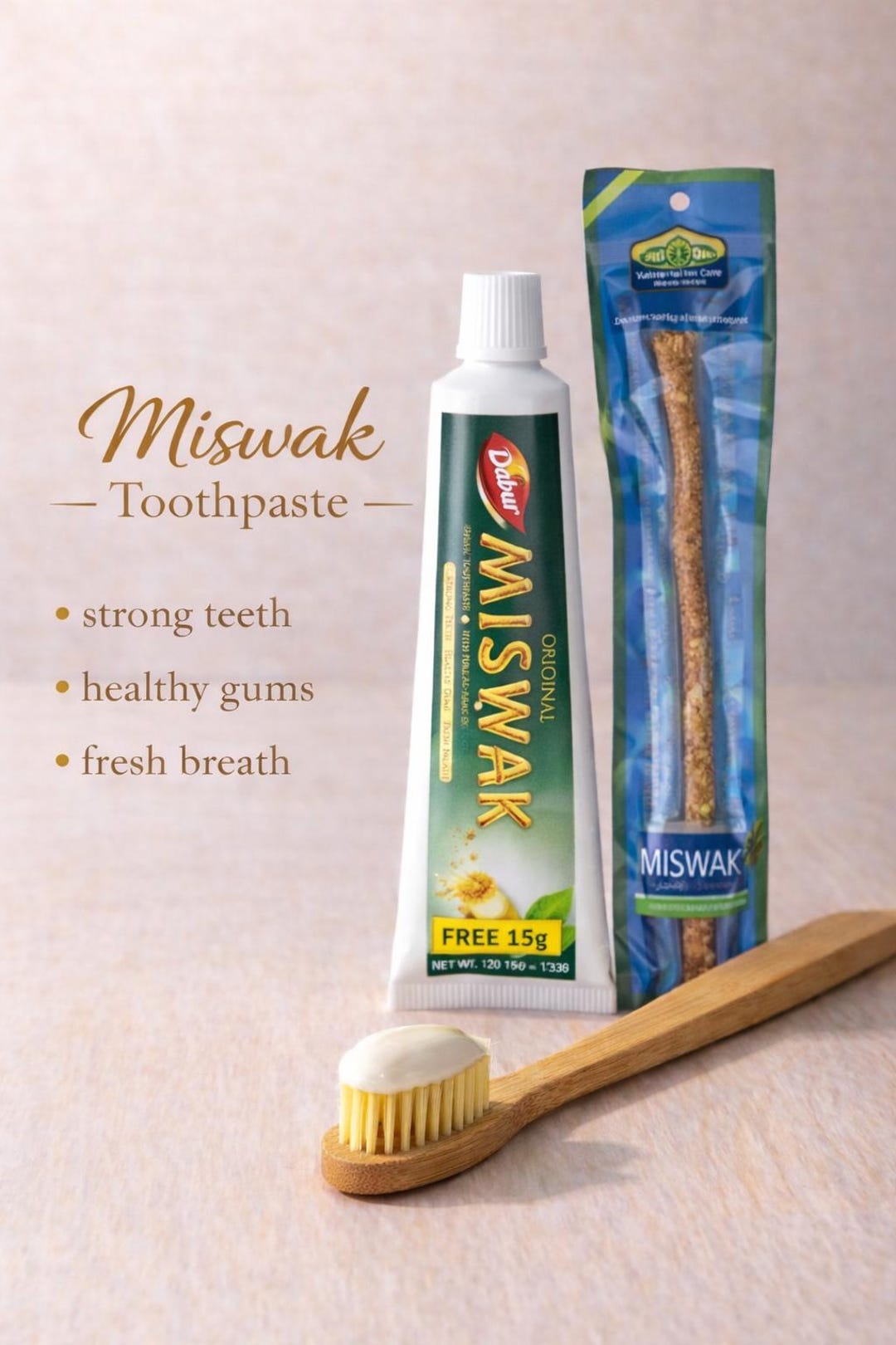 Natural Miswak Toothpaste & Miswak Stick | Herbal Toothpaste | Teeth ...