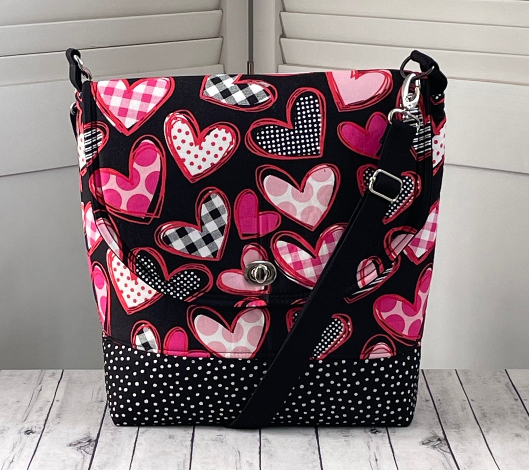 Hearts Crossbody Bag Love Heart Bag Valentine Shoulder Bag Pink Heart ...