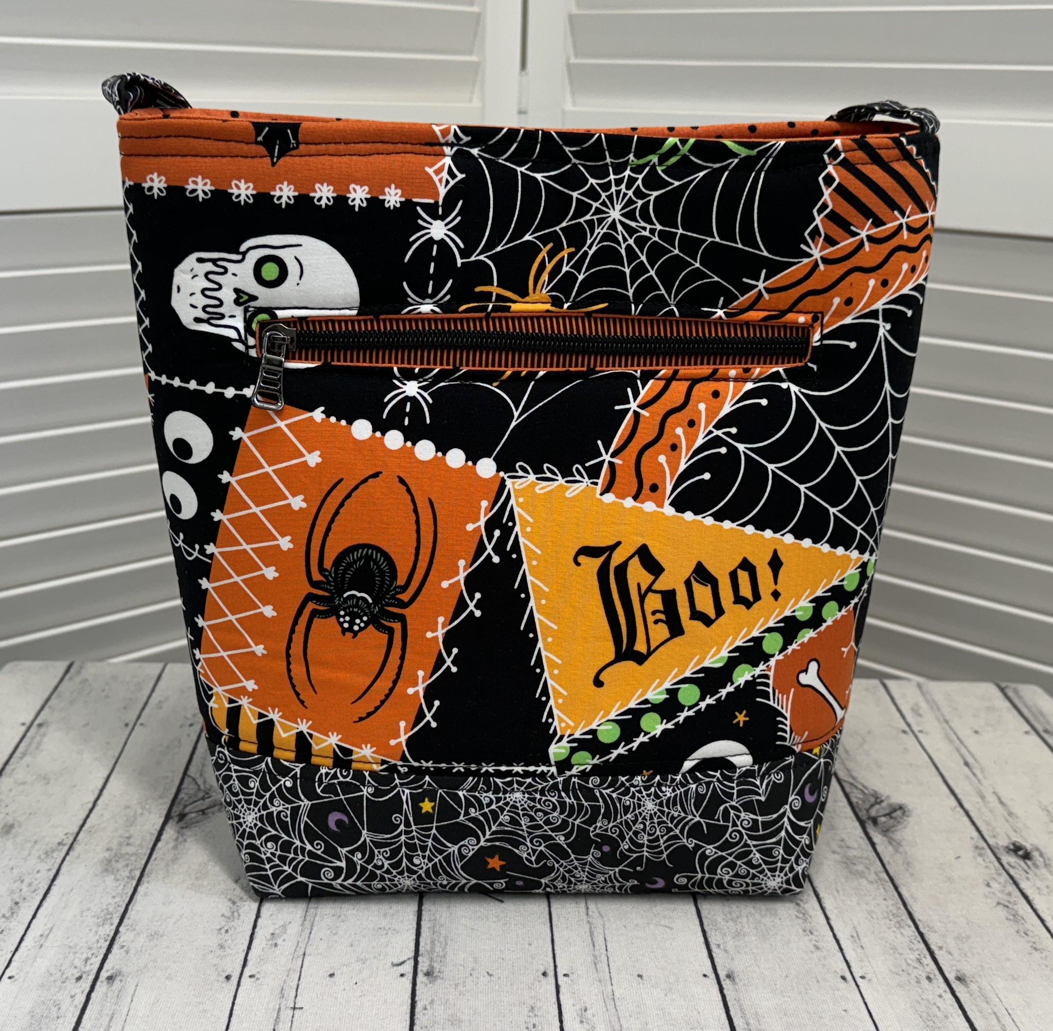 Halloween Crossbody Bag Spider Webs Shoulder Bag Patchwork Fall Tote ...
