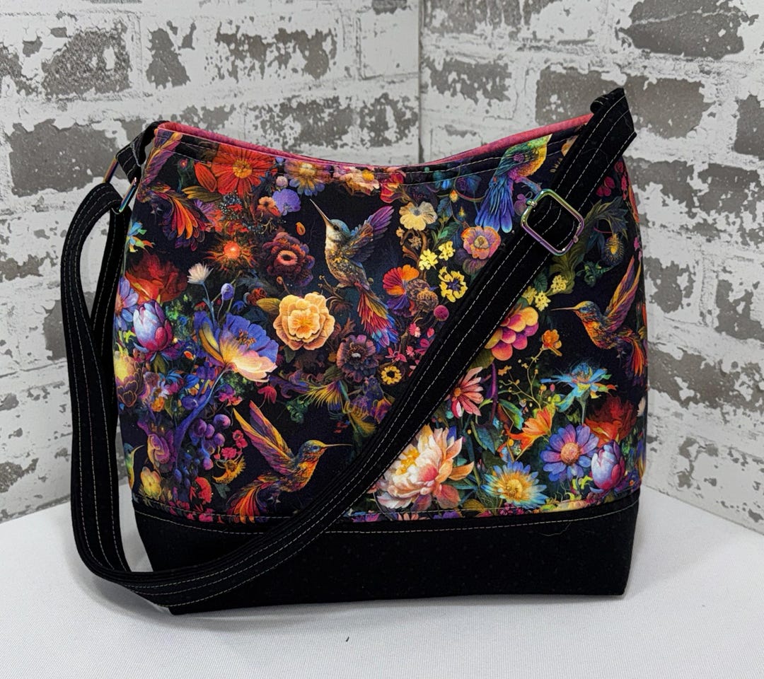 Humming Bird Crossbody Bag Spring Shoulder Bag Night Garden Tote Bag ...