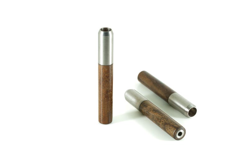 Minimalist One-hit Pipe Crafted From Titanium & Wood. Large Bowl ...