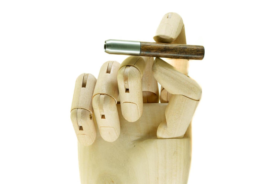 Minimalist One-hit Pipe Crafted From Titanium & Wood. Large Bowl ...