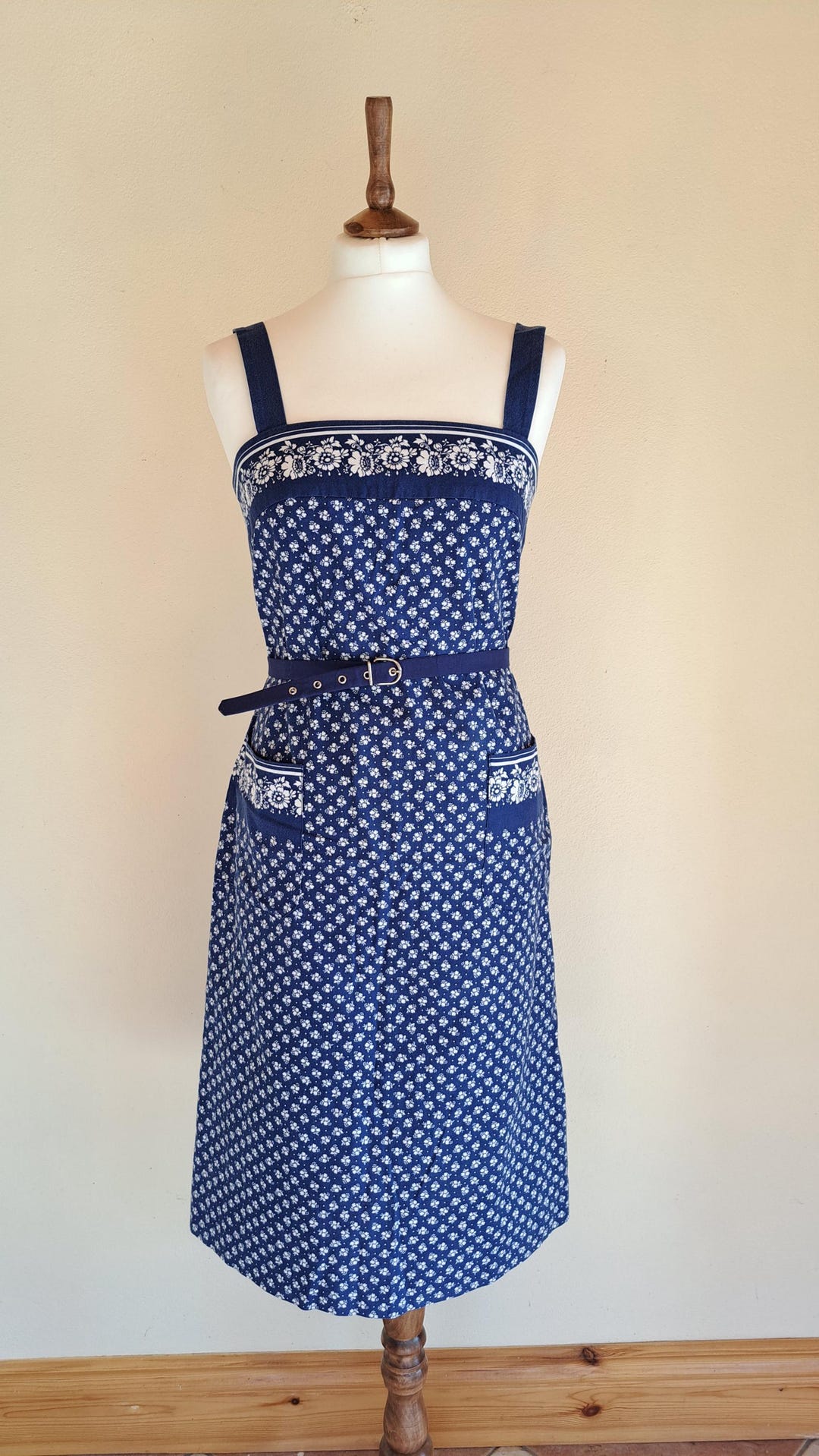 Horrockses 1950s Blue Summer Cottage Core Cotton Day Dress - Etsy