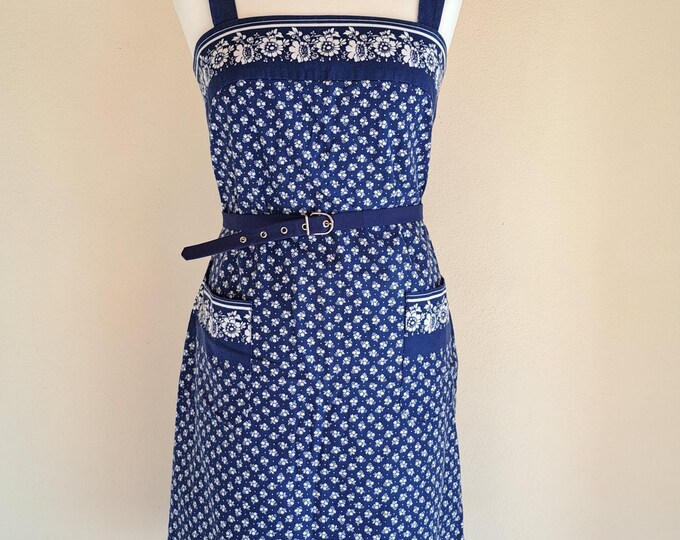 Horrockses 1950s Blue Summer Cottage Core Cotton Day Dress - Etsy