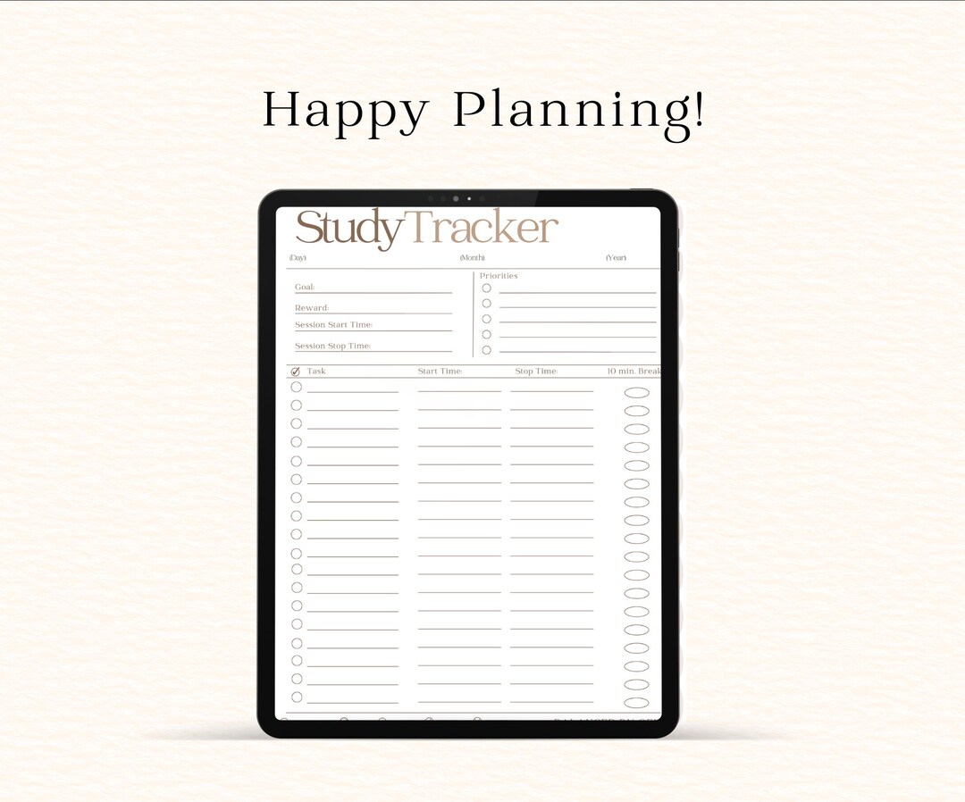 Study Tracker PDF - Downloadable, Printable, Ideal for High School ...