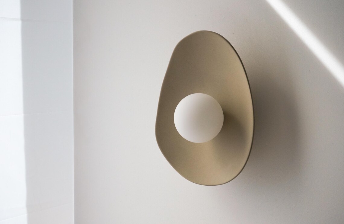 Beige Ceramic Wall Sconce – Handmade Clay Wall Lamp - Etsy