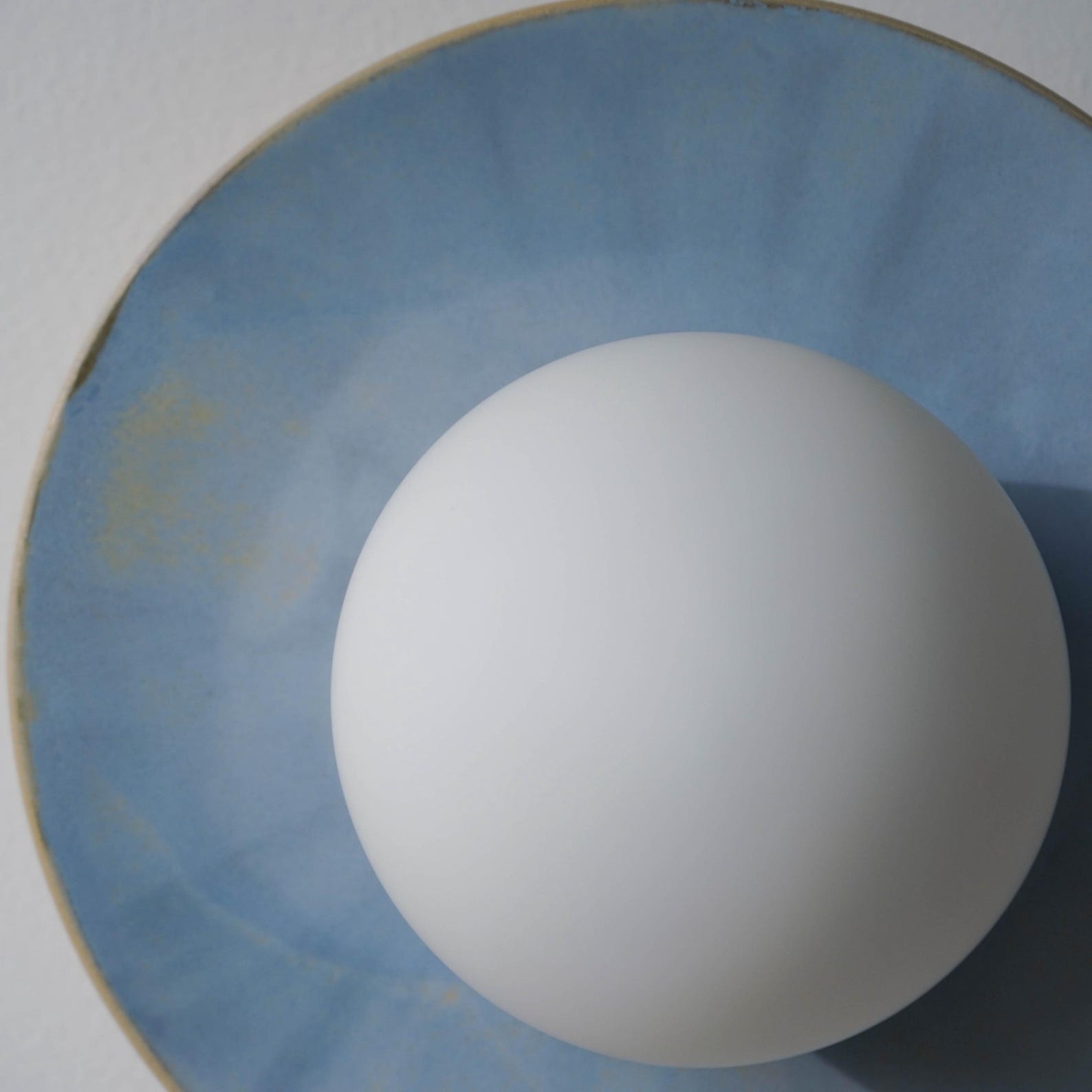 Handmade Ceramic Sconces: Light Blue Violet Stoneware Clay Wall Lamp - Etsy