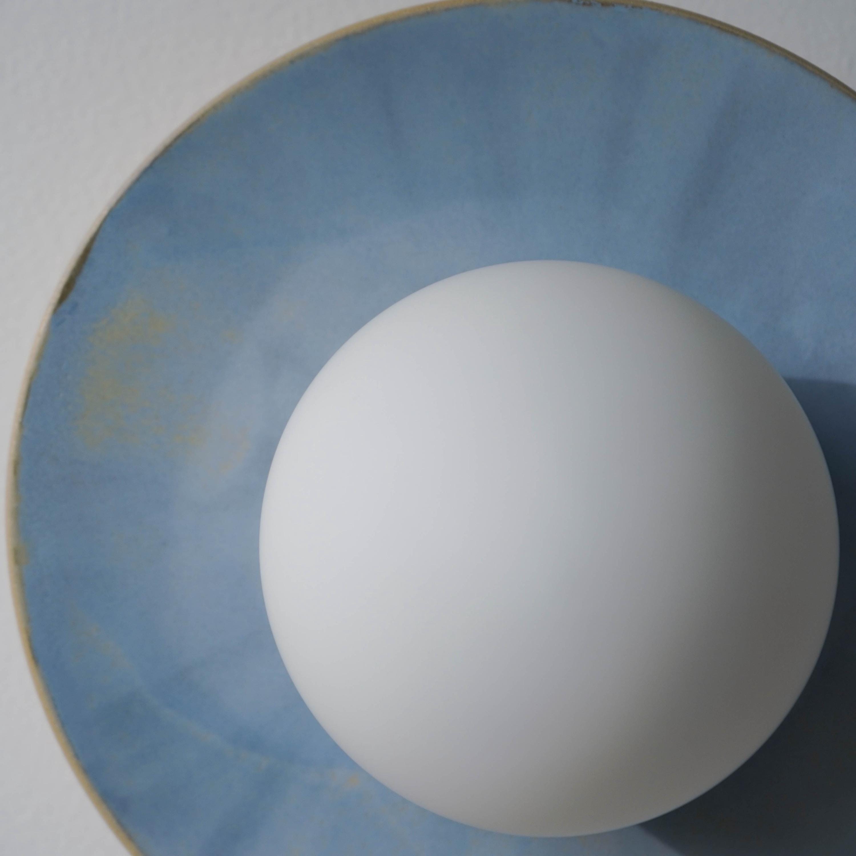 Handmade Ceramic Sconces: Light Blue Violet Stoneware Clay Wall Lamp - Etsy