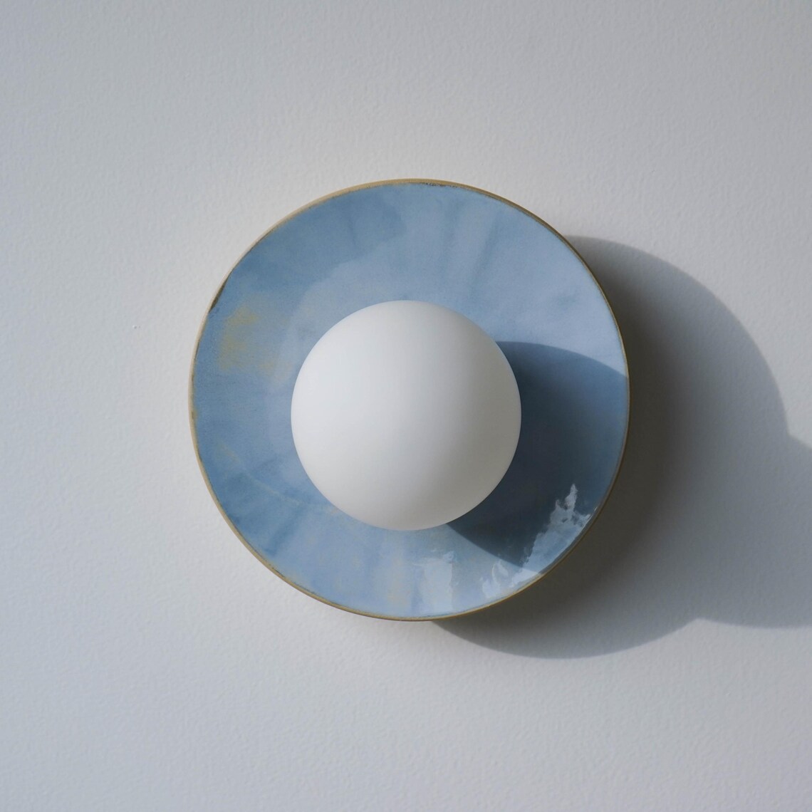 Handmade Ceramic Sconces: Light Blue Violet Stoneware Clay Wall Lamp - Etsy