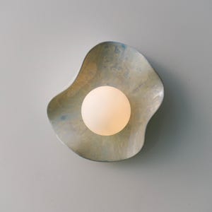 Blue and White Wavy Ceramic Sconce – Handmade Clay Wall Lamp - Etsy