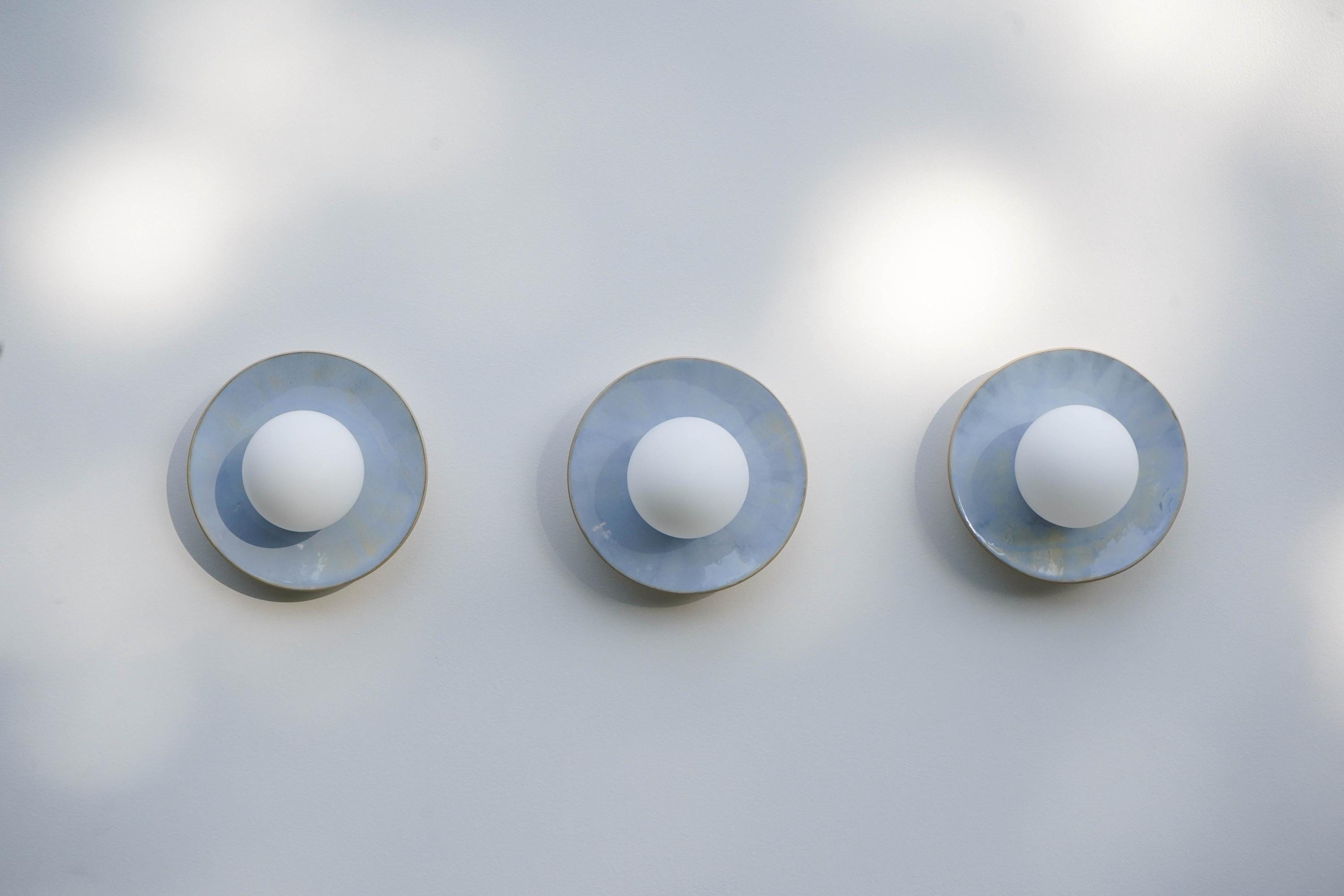 Handmade Ceramic Sconces: Light Blue Violet Stoneware Clay Wall Lamp - Etsy