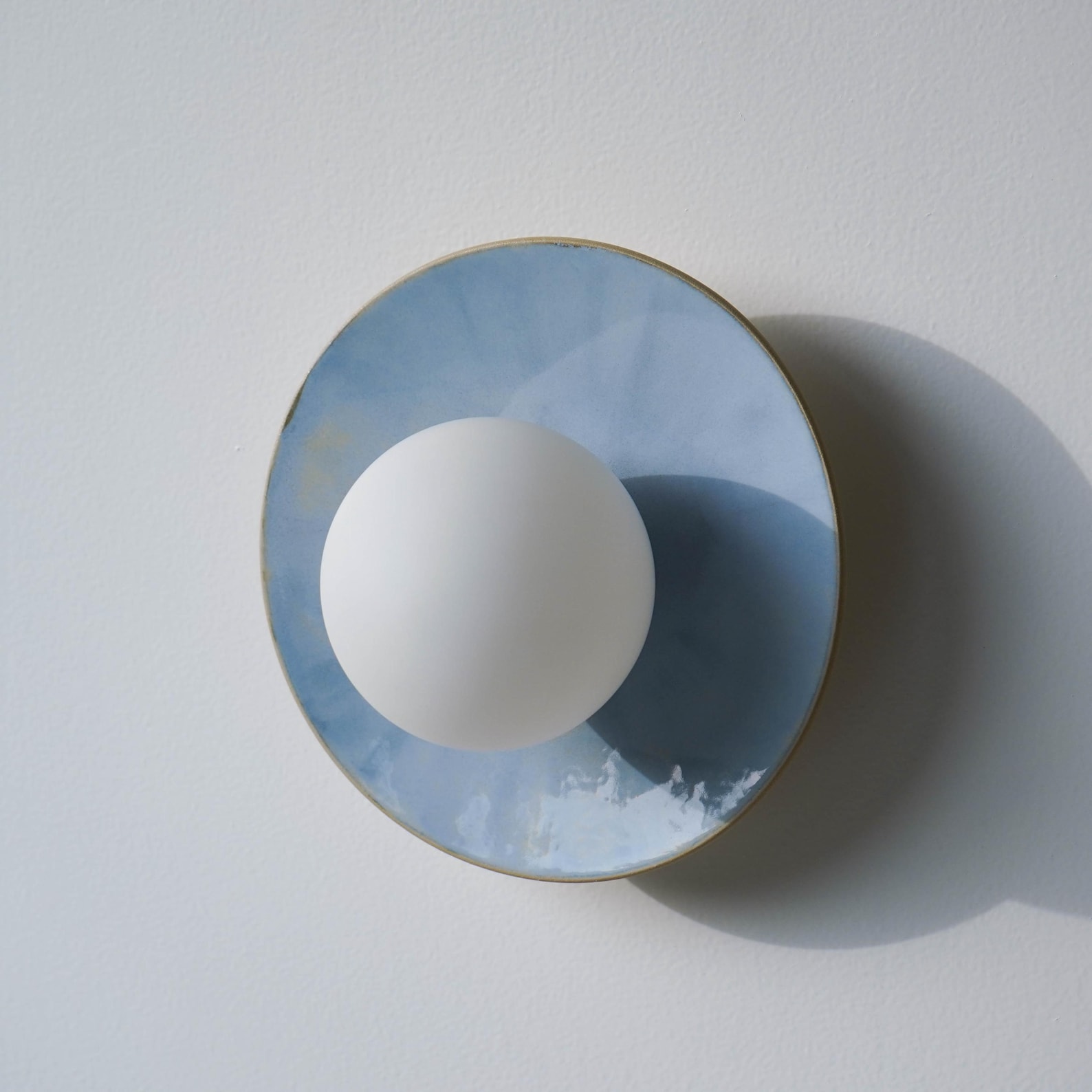 Handmade Ceramic Sconces: Light Blue Violet Stoneware Clay Wall Lamp - Etsy