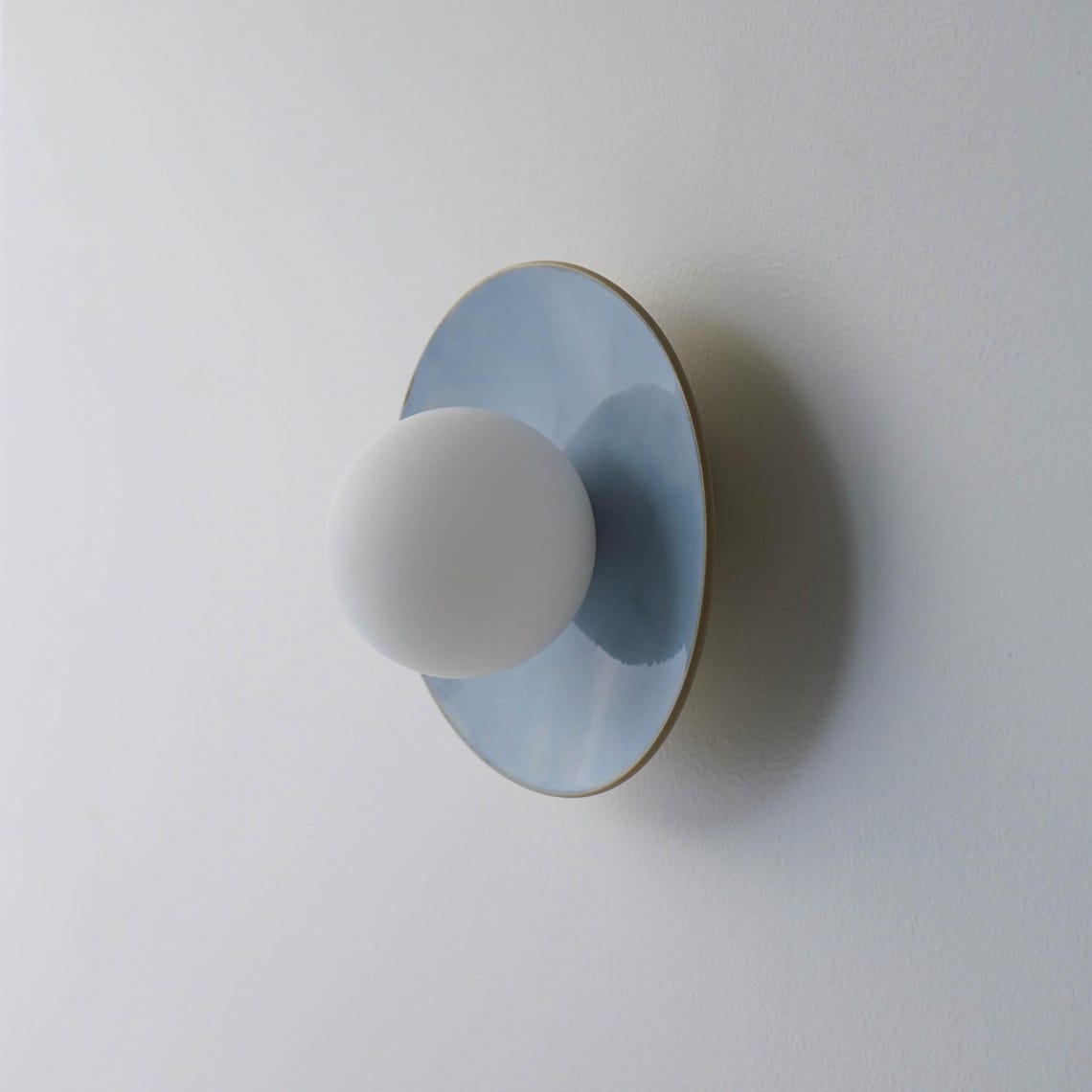 Handmade Ceramic Sconces: Light Blue Violet Stoneware Clay Wall Lamp - Etsy