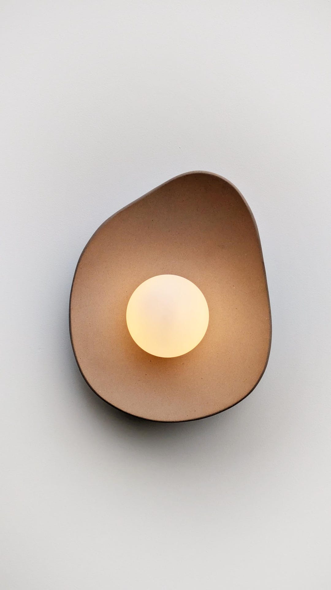 Handmade Beige Ceramic Wall Sconce, Stoneware Clay Wall Lamp Light - Etsy