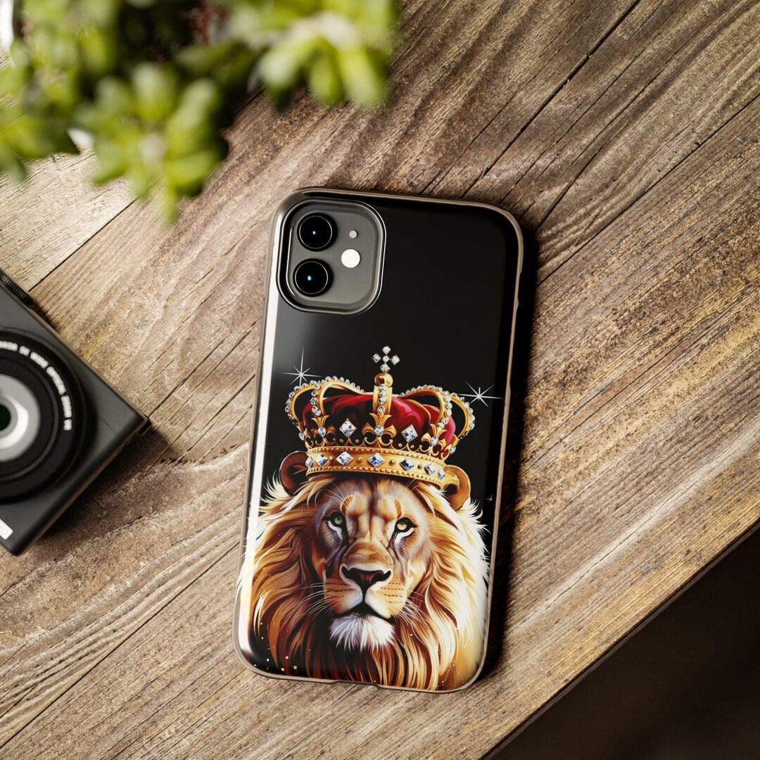 Lion Phone Case, Wildlife Safari, Lion With Crown Phone Case for iPhone ...