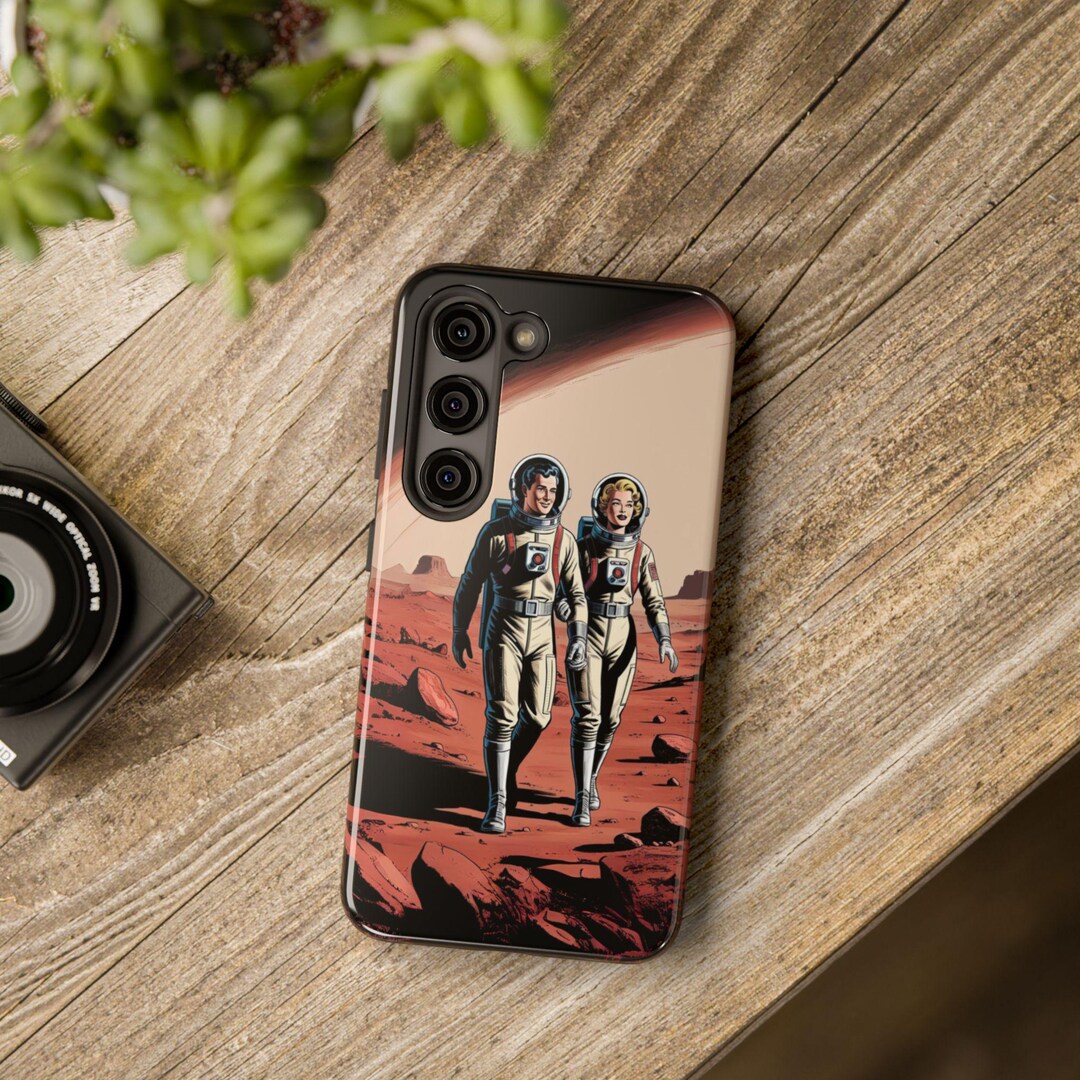 1950s Couple in Spacesuits, Vintage Space Phone Case, Retro Mars Style ...