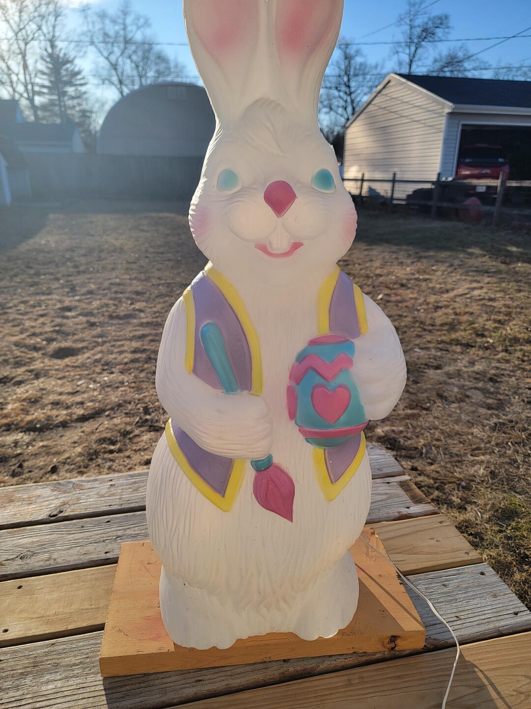 Plastic Easter Bunny Lawn Ornament - Etsy