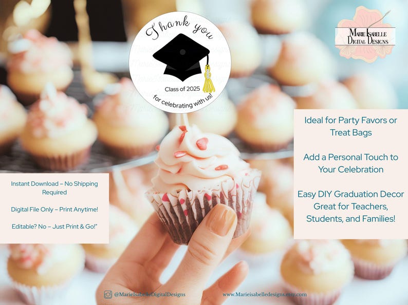 Graduation Circle Tags 3"inch – Printable Thank You & Congratulations ...