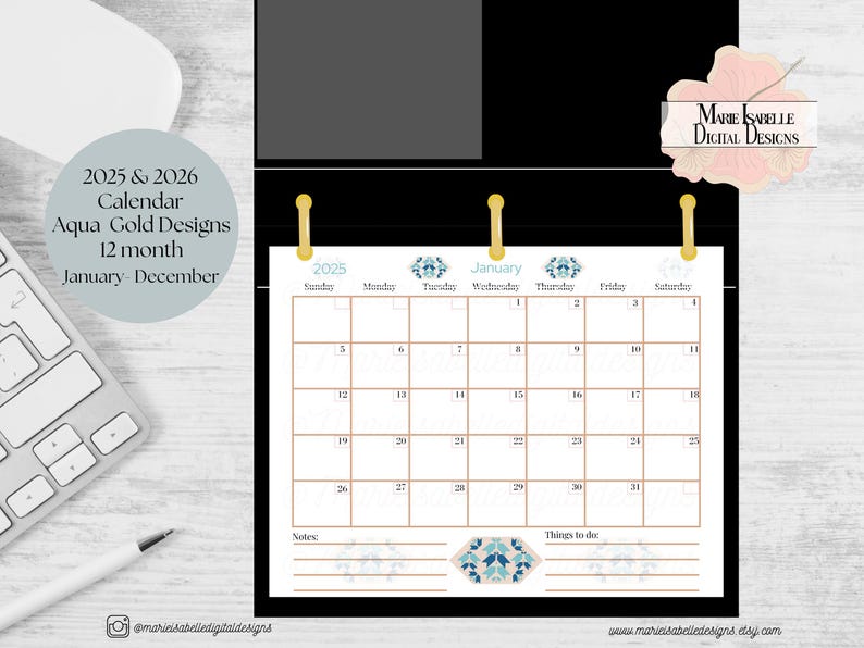 Minimalist 2025-2026 Printable Calendar | Aesthetic Monthly Planner PDF ...