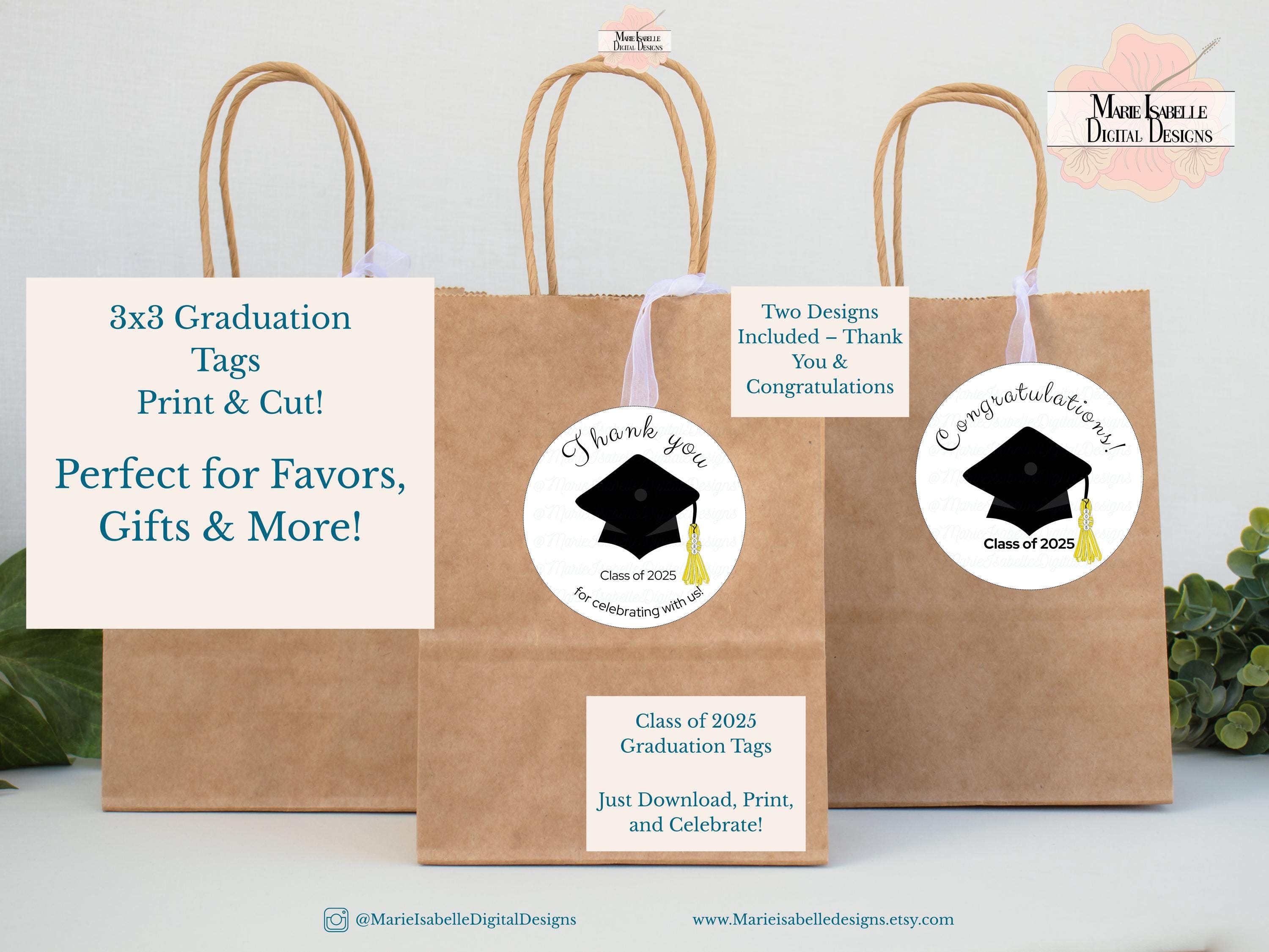 Graduation Circle Tags 3"inch – Printable Thank You & Congratulations ...