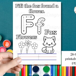 Alphabet Tracing Coloring Pages A-Z | 26 Printable PDF Sheets | Upper ...