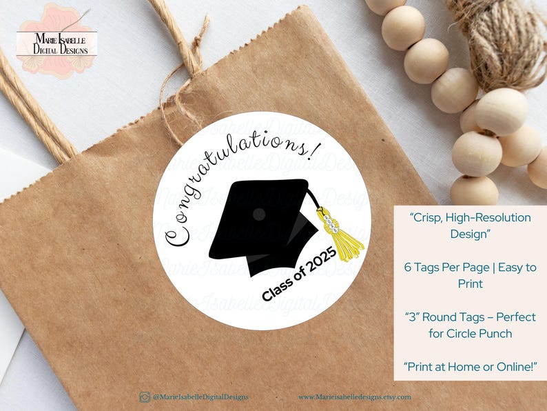Graduation Circle Tags 3"inch – Printable Thank You & Congratulations ...