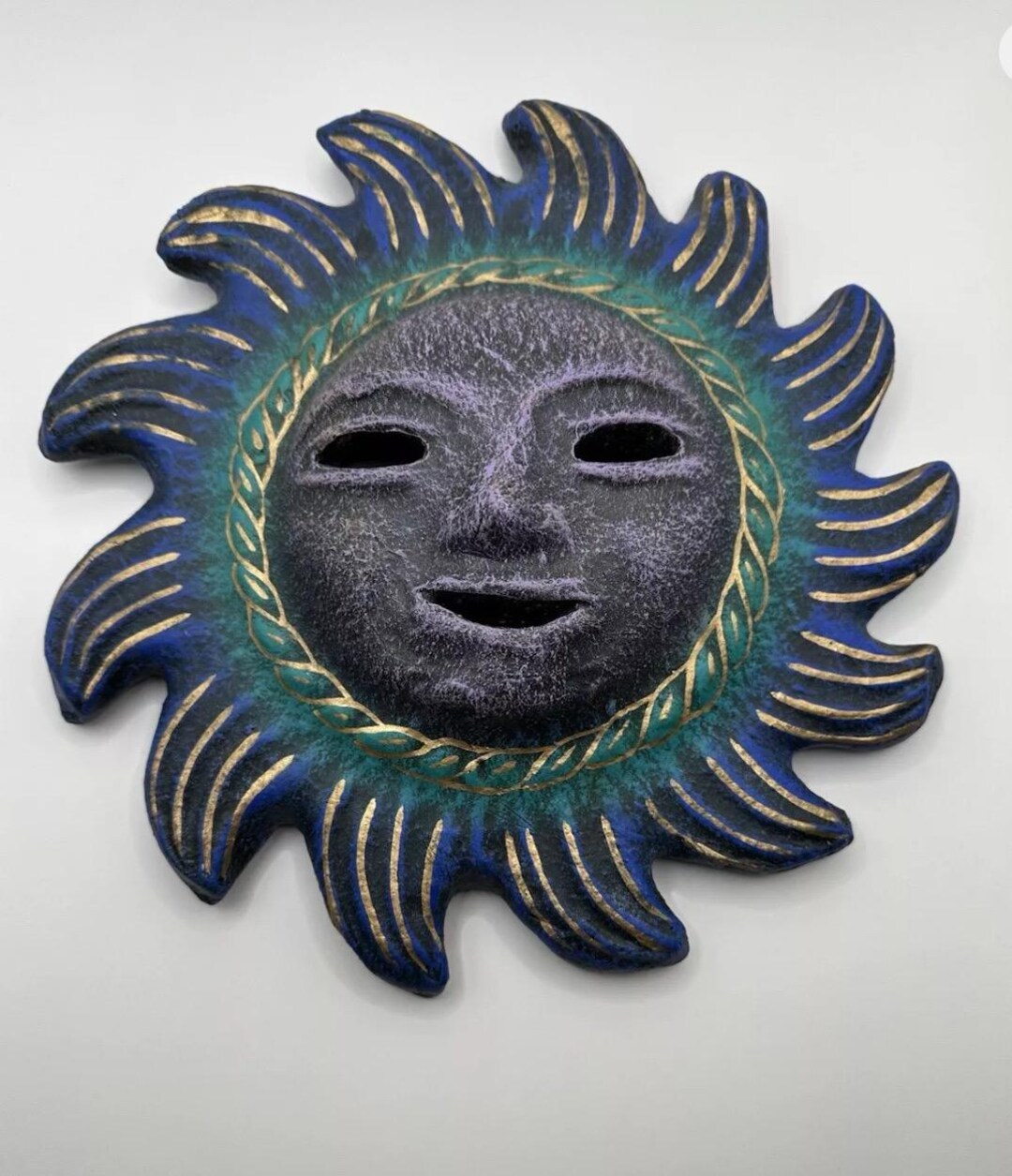 Sun Face Mexican Folk Art Handmade Painted Wall Decor - Etsy