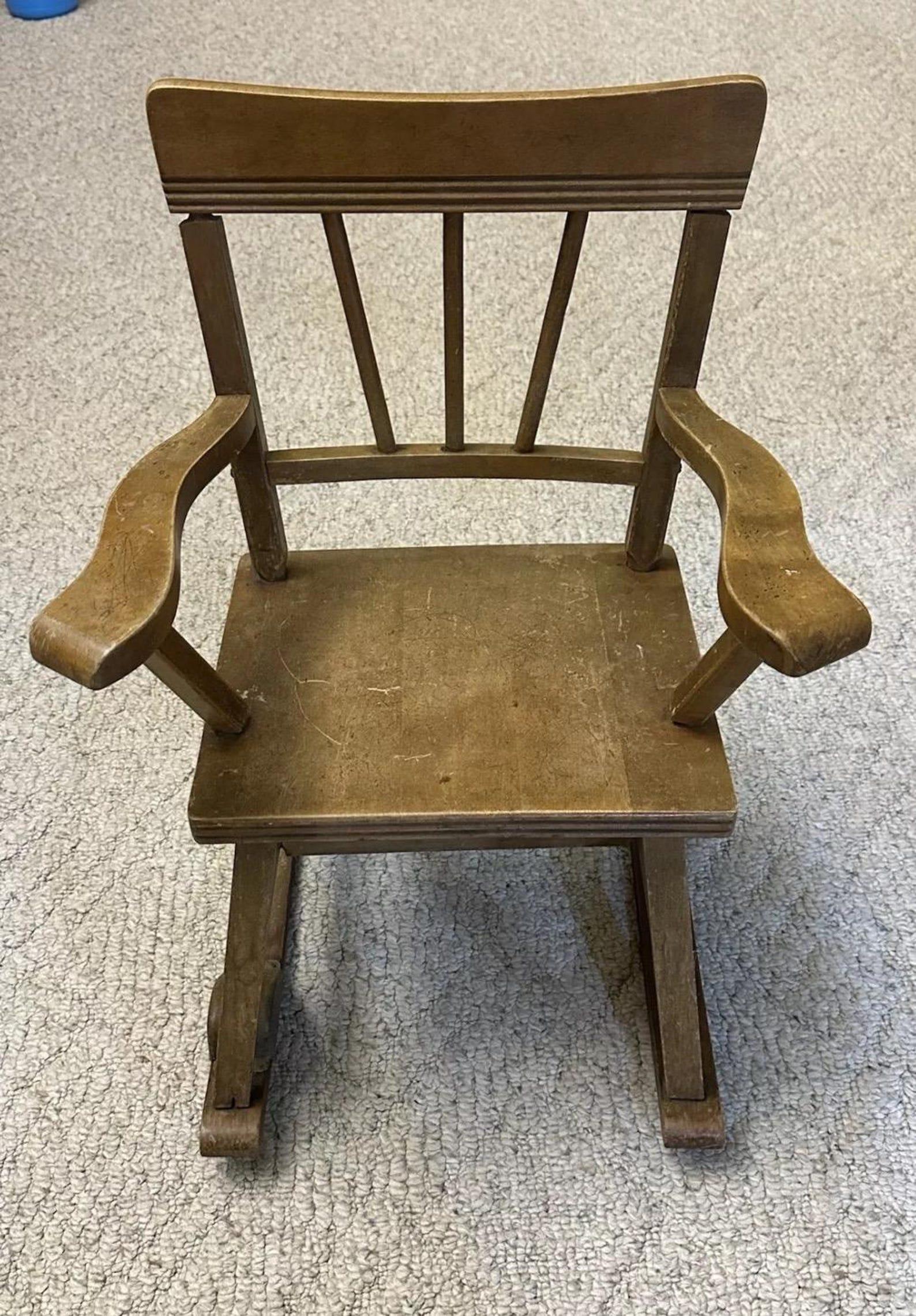 1930’s Rare Vintage Child Size Wooden Rocking Chair With Music Box ...