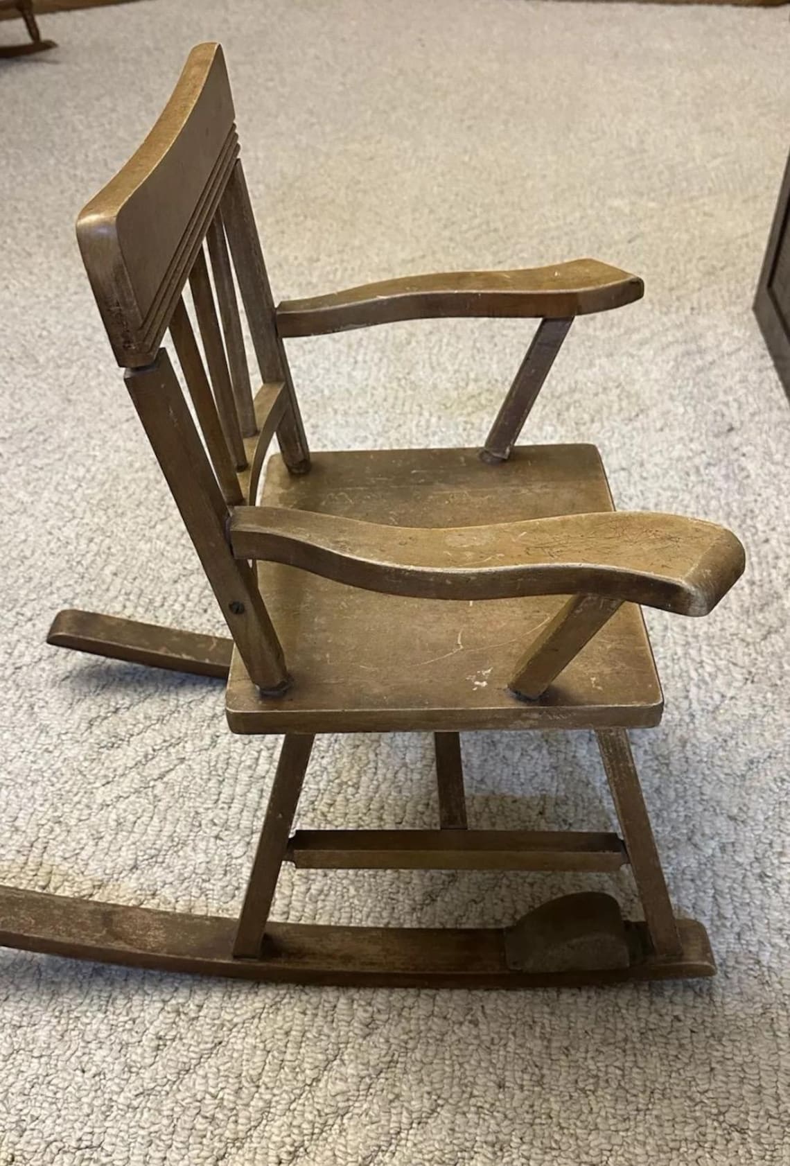 1930’s Rare Vintage Child Size Wooden Rocking Chair With Music Box ...