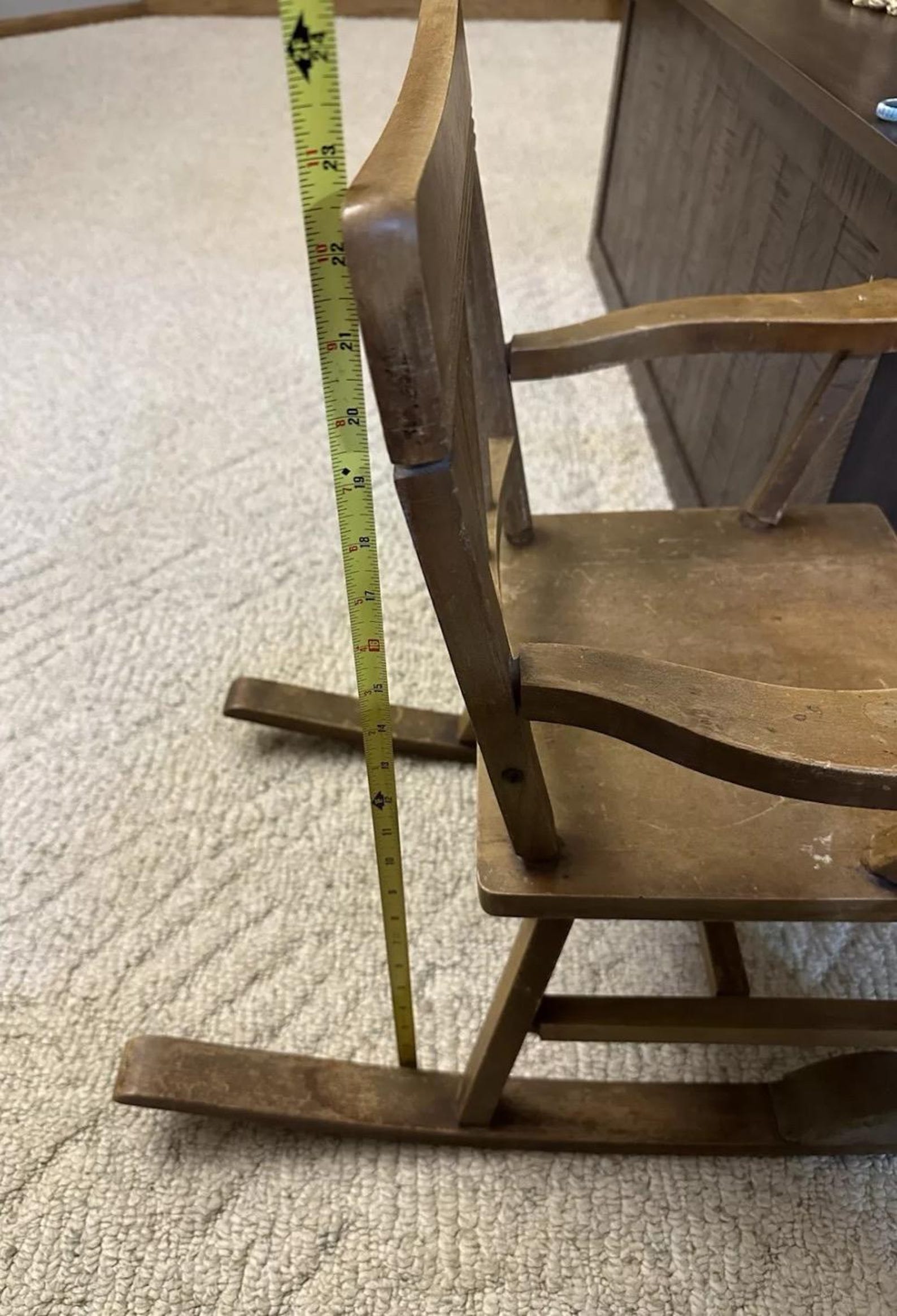 1930’s Rare Vintage Child Size Wooden Rocking Chair With Music Box ...