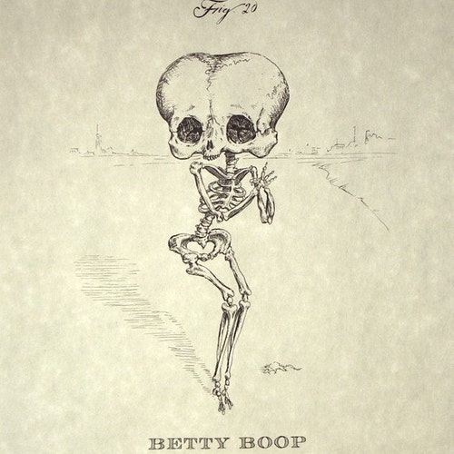 Betty Boop Skeleton Print 8x10 - Etsy
