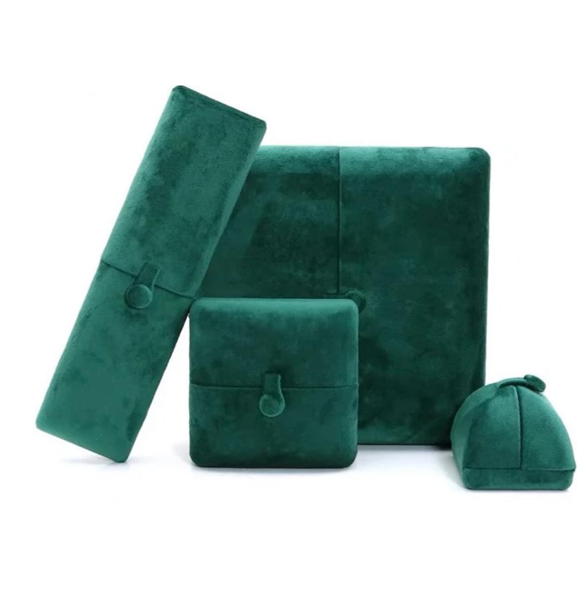 Velvet Jewelry Boxes, Ring Earring Stud Box Very Well Made Gem Green ...