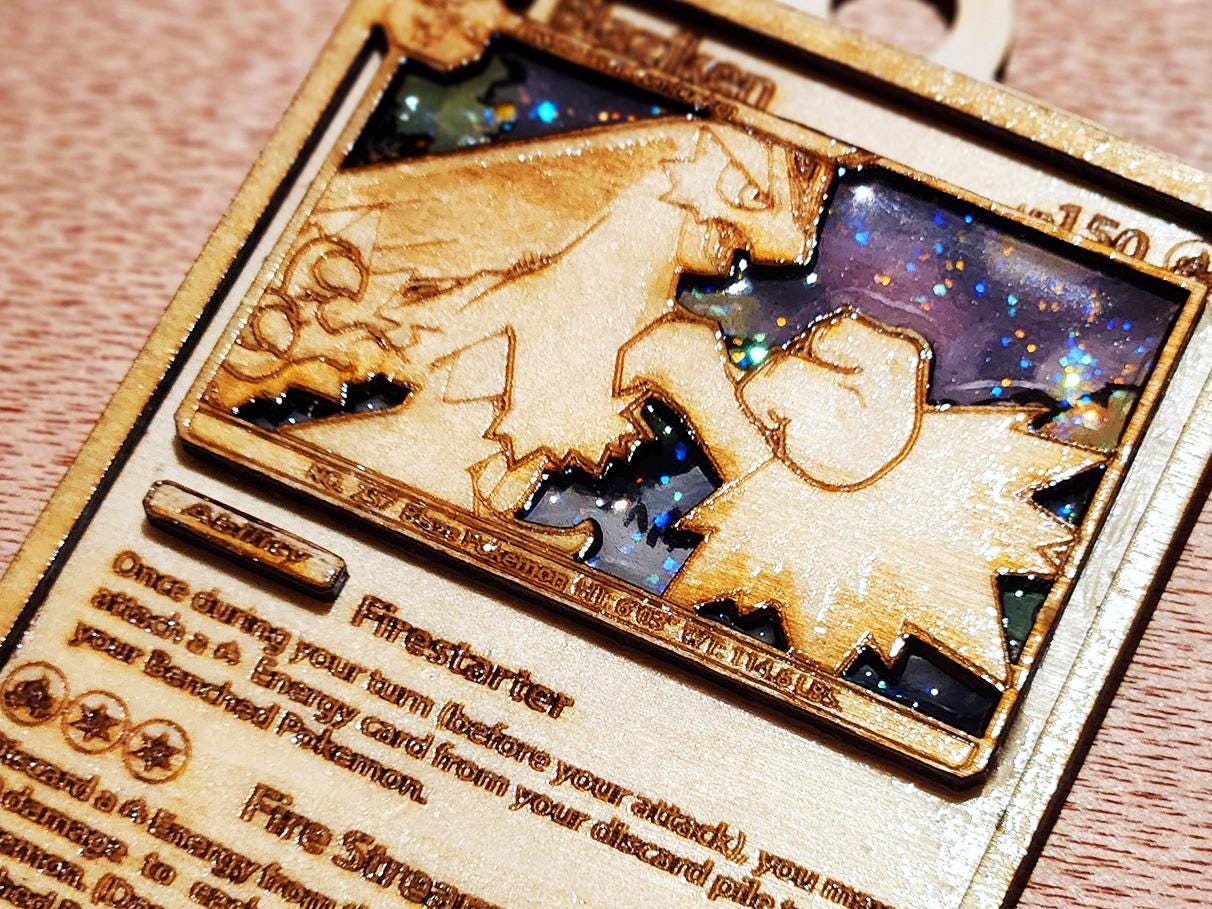 Laser Cut and Engraved Pokemon Card (blaziken) - Etsy