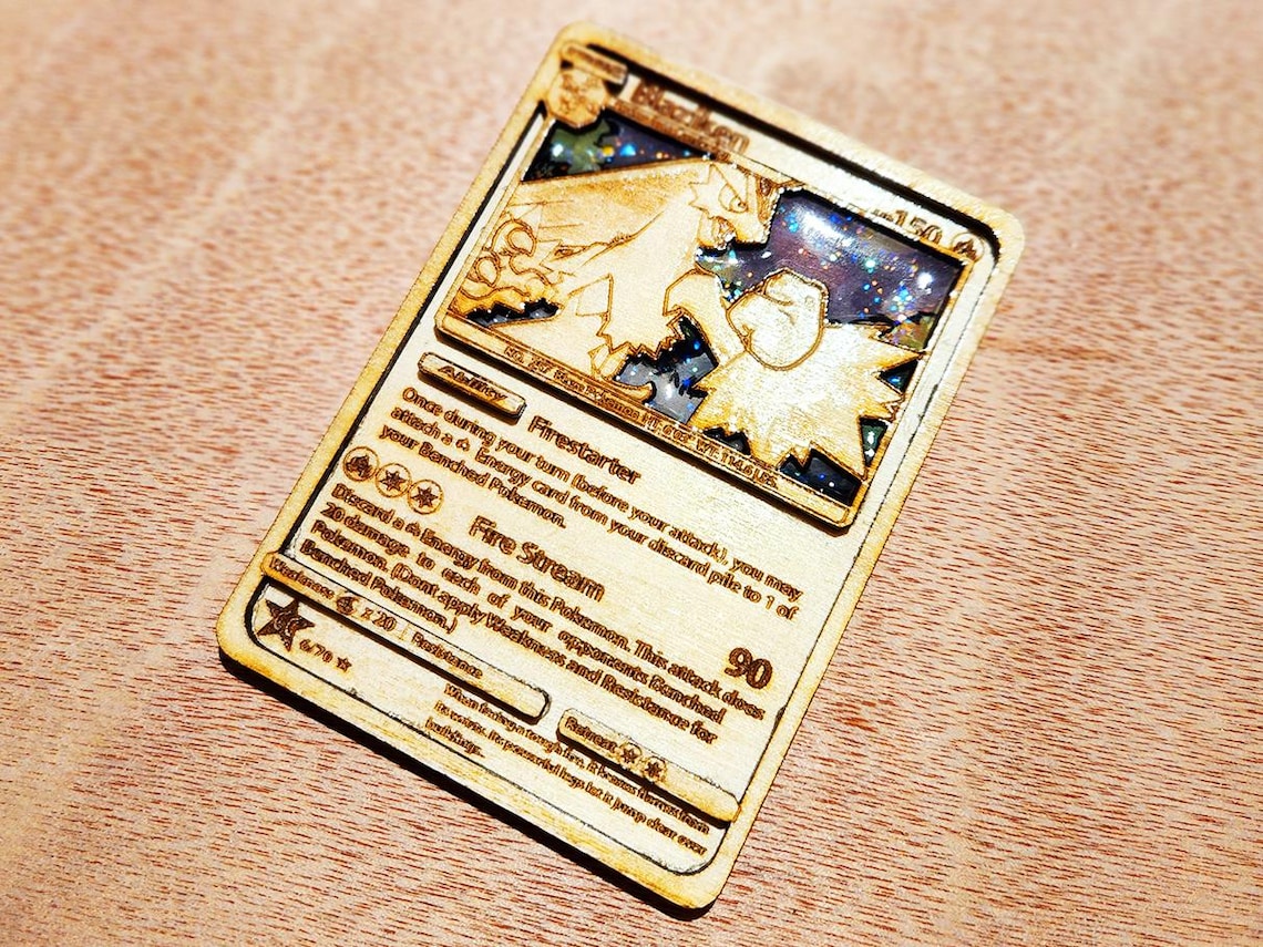 Laser Cut and Engraved Pokemon Card (blaziken) - Etsy