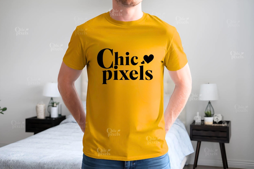 Men's Gildan 64000 Gold T-shirt Mockup G640 Gold Mockup for Men's ...