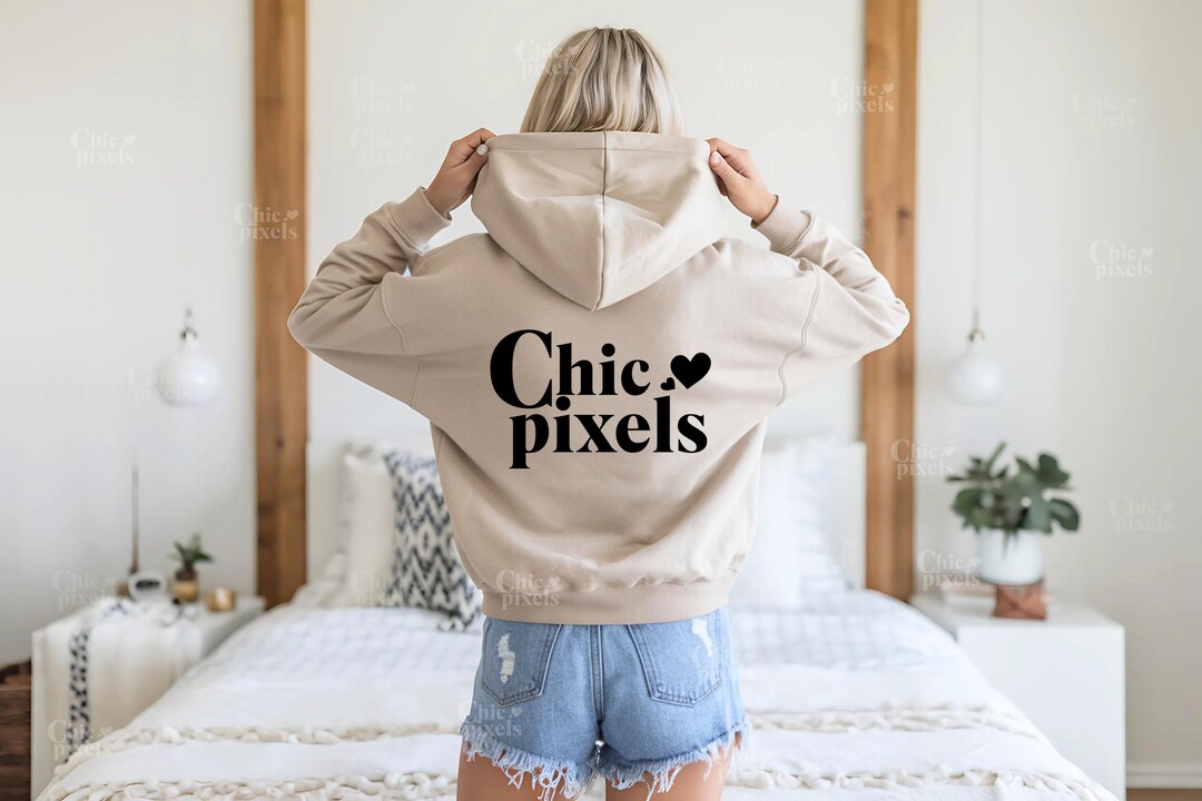 Gildan 18500 Sand Hoodie Back Mockup, G185 Sand Back of Hoodie, Gildan ...