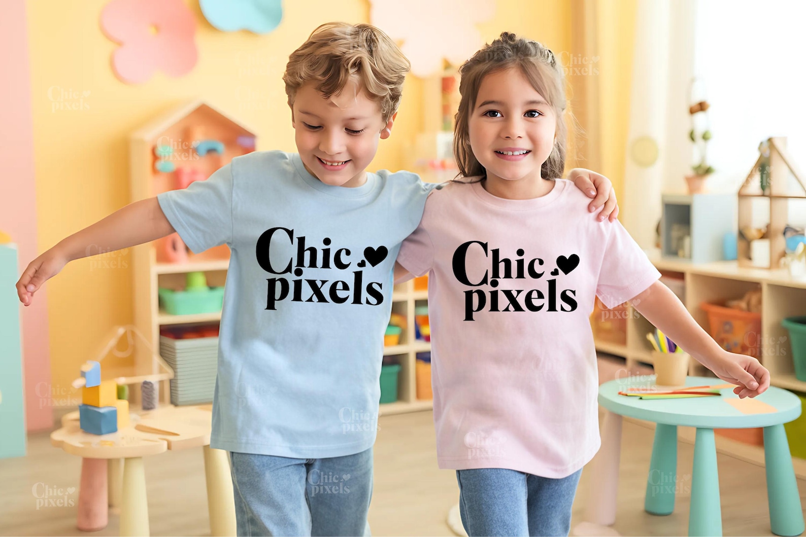 Sibling Mockup Kids T-shirt Mockup Gildan 5000b Shirt Youth Mockup Kids ...