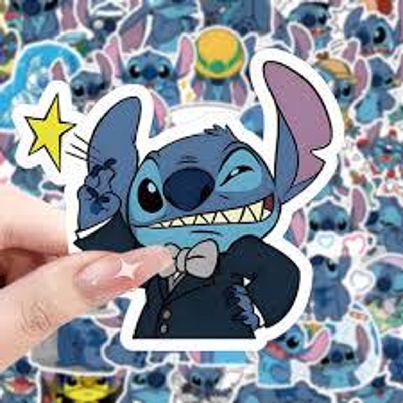 Cute Cartoon Stitch Stickers, Waterproof Vinyl Decals, 24 Pcs - Etsy
