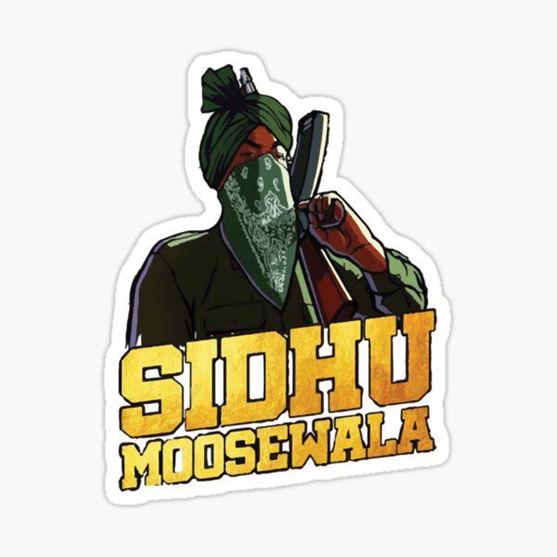 Sidhu Moose Wala Vinyl Sticker Pack – Punjabi Rapper Decals for Laptops ...