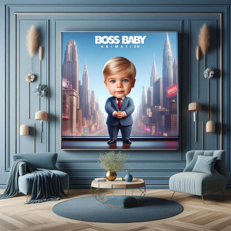 Personalized Boss Baby Portrait: Custom Digital Artwork - Etsy