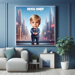 Personalized Boss Baby Portrait: Custom Digital Artwork - Etsy
