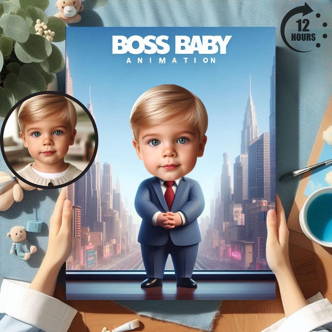 Personalized Boss Baby Portrait: Custom Digital Artwork - Etsy